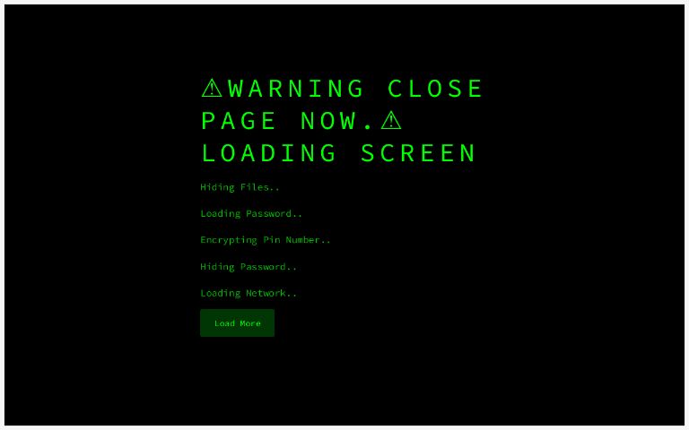⚠warning CLOSE PAGE NOW.⚠ loading screen ― Perchance Generator