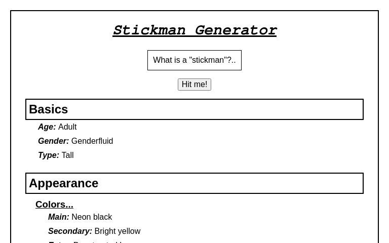 Stickman Generator