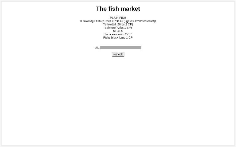 The fish market ― Perchance Generator
