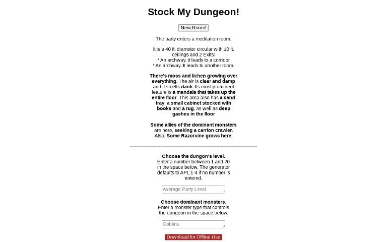 Stock My Dungeon! ― Perchance Generator