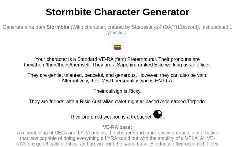 Stormbite Character Generator