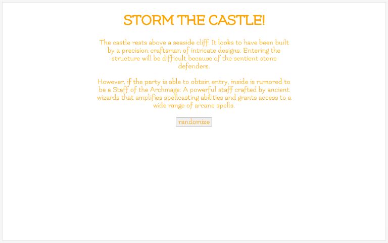STORM THE CASTLE! ― Perchance Generator