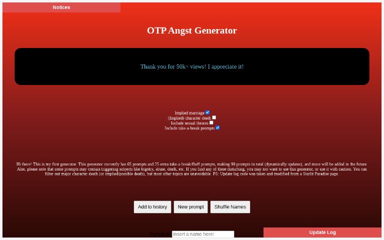 💔 OTP Angst Generator 💔