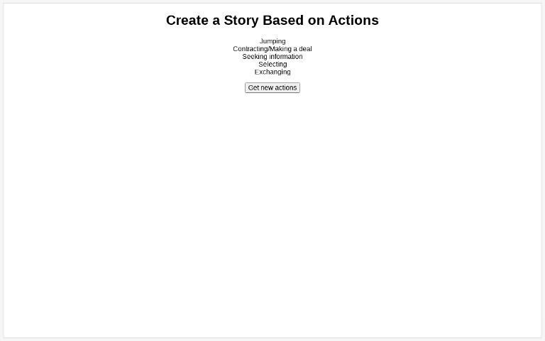 Create a Story Based on Actions ― Perchance Generator