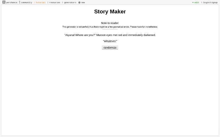 Story Maker ― Perchance Generator
