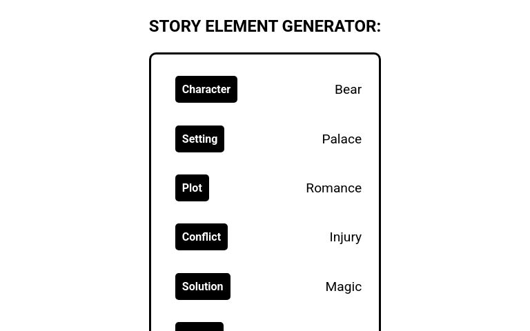 Story Element Generator