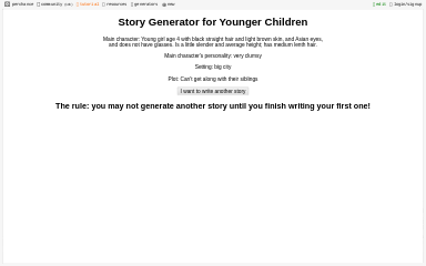 Story Generator for Younger Children