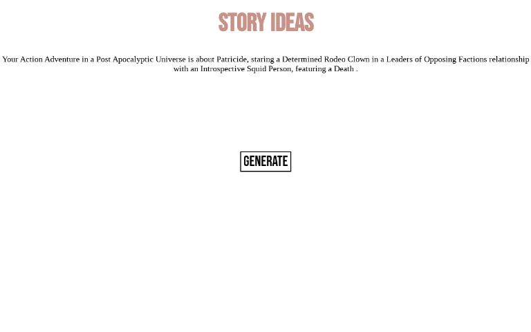 Story Ideas ― Perchance Generator