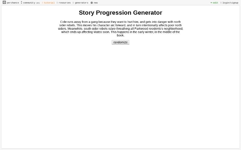 Story Progression Generator