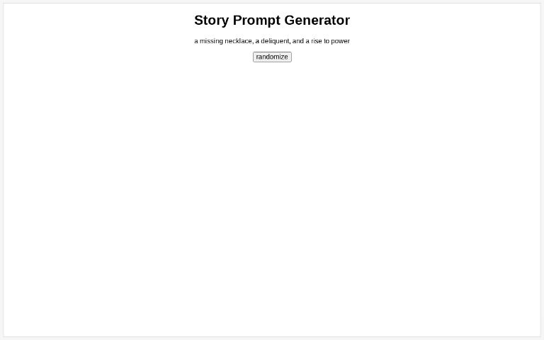 Story Prompt Generator