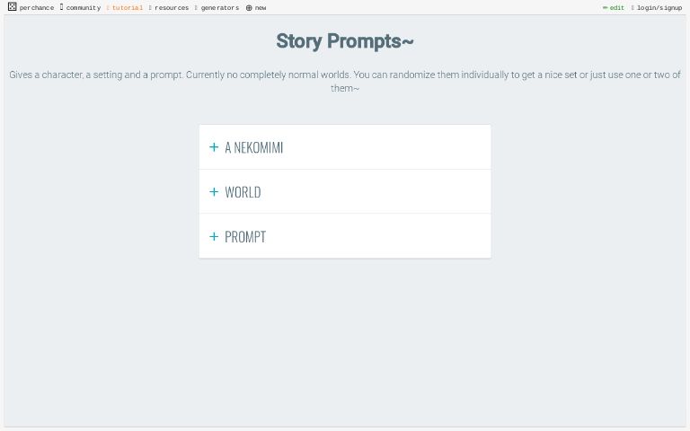 Story Prompts~ ― Perchance Generator