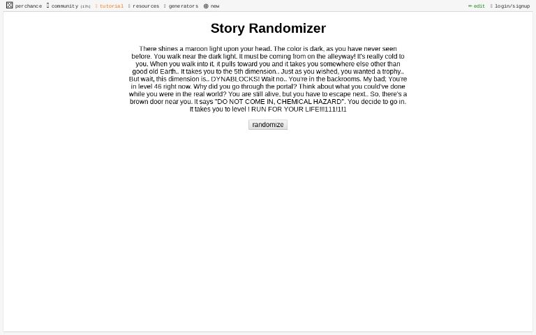 Story Randomizer ― Perchance Generator