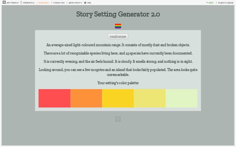 Story Setting Generator 2.0