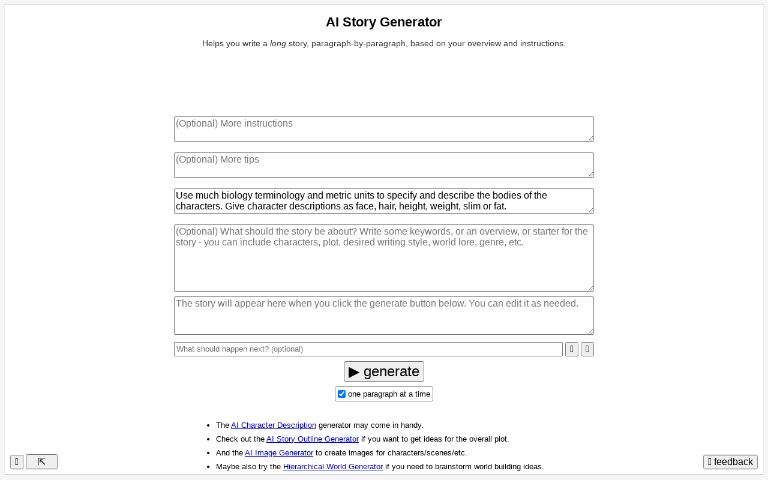 AI Story Generator (free, unlimited, no sign-up)