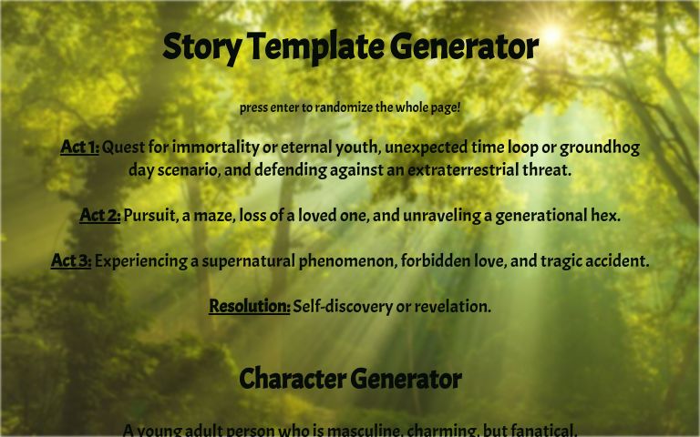 Story Template Generator