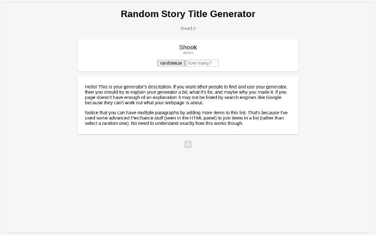 Random Story Title Generator