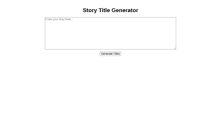Story Title Generator
