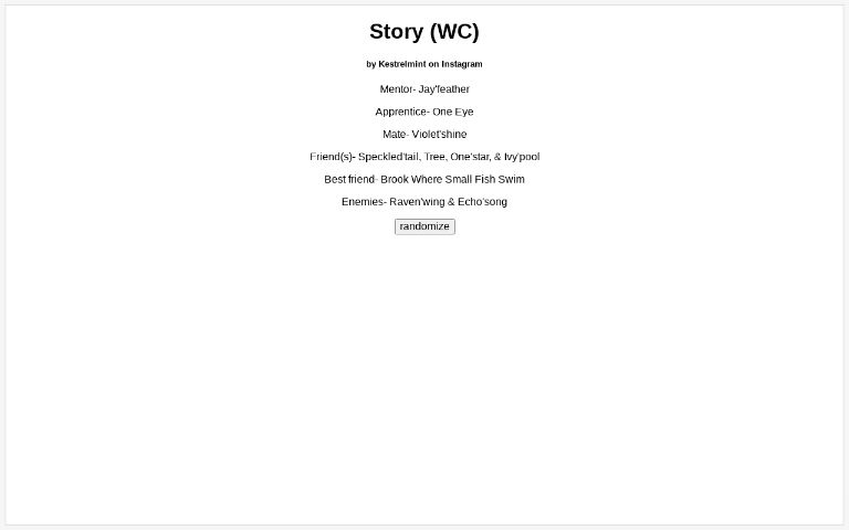 Story (WC) ― Perchance Generator