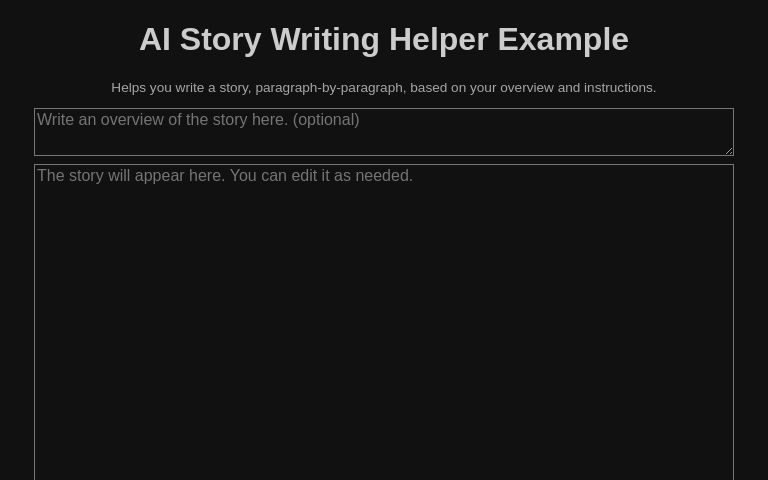AI Story Writing Helper Example ― Perchance Generator