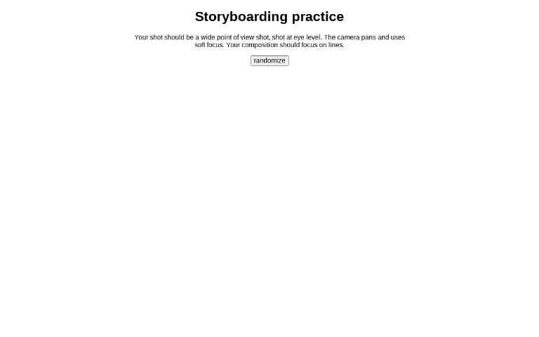 Storyboarding practice ― Perchance Generator