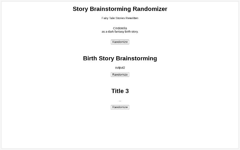Story Brainstorming Randomizer ― Perchance Generator