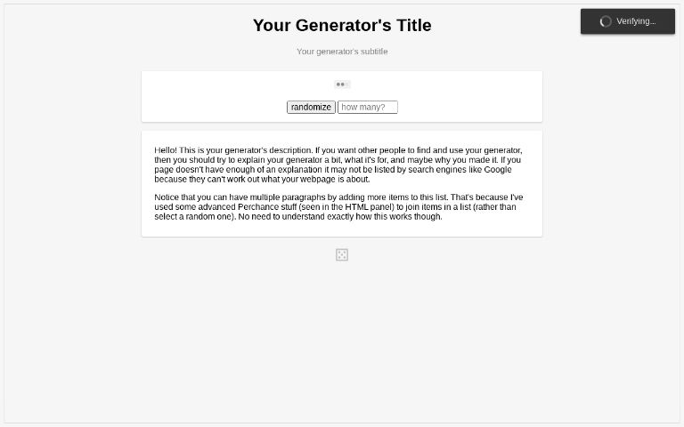 Minimal ― Perchance Generator
