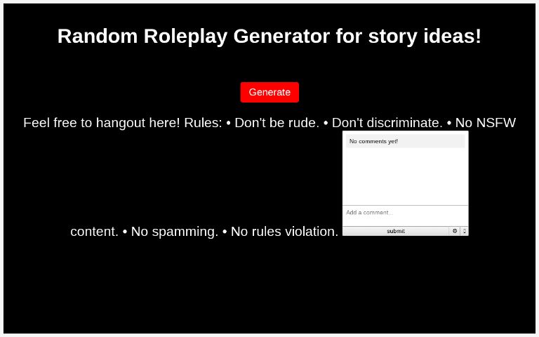 Random Roleplay Generator for story ideas!