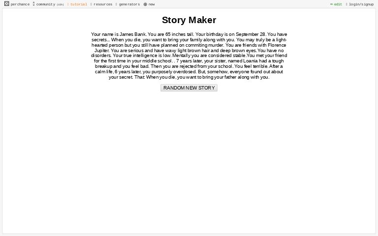 Story Maker ― Perchance Generator