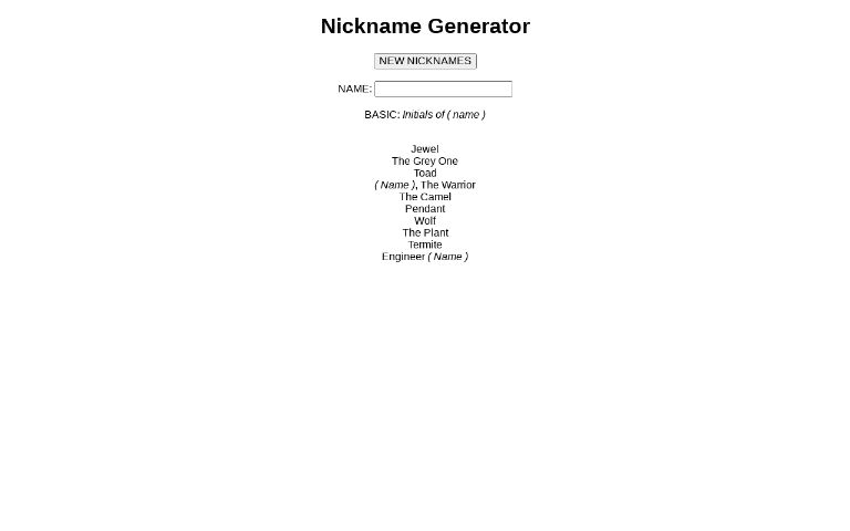 Nickname Generator