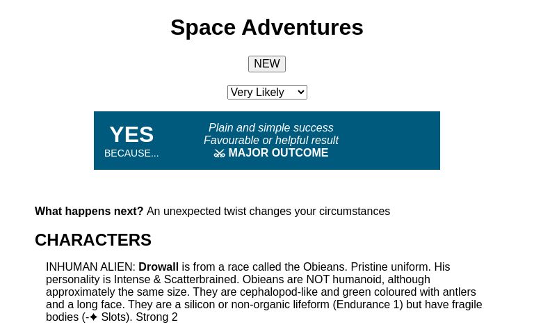 Space Adventures ― Perchance Generator