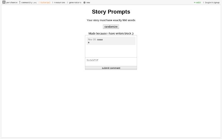 Story Prompts ― Perchance Generator