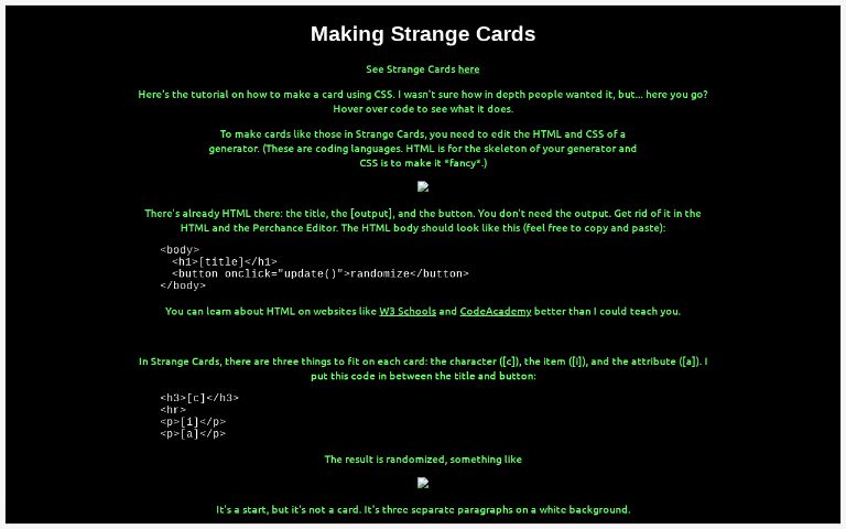 strange-cards-tutorial ― Perchance Generator