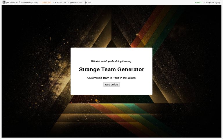 Strange Team Generator