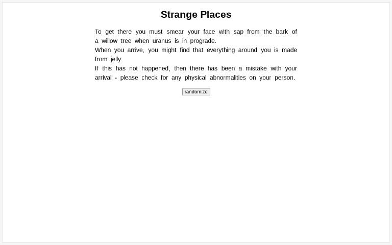 Strange Places ― Perchance Generator