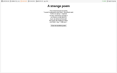 A strange poem ― Perchance Generator