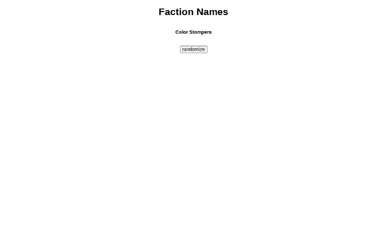 Faction Names ― Perchance Generator