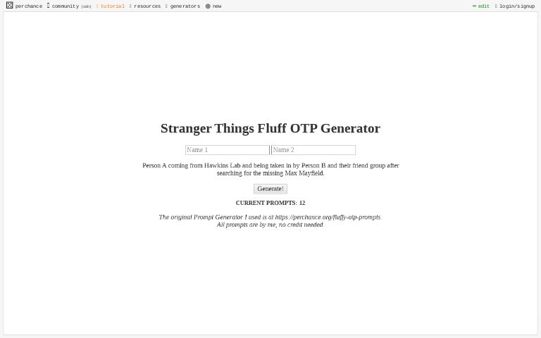 Stranger Things Fluff OTP Generator