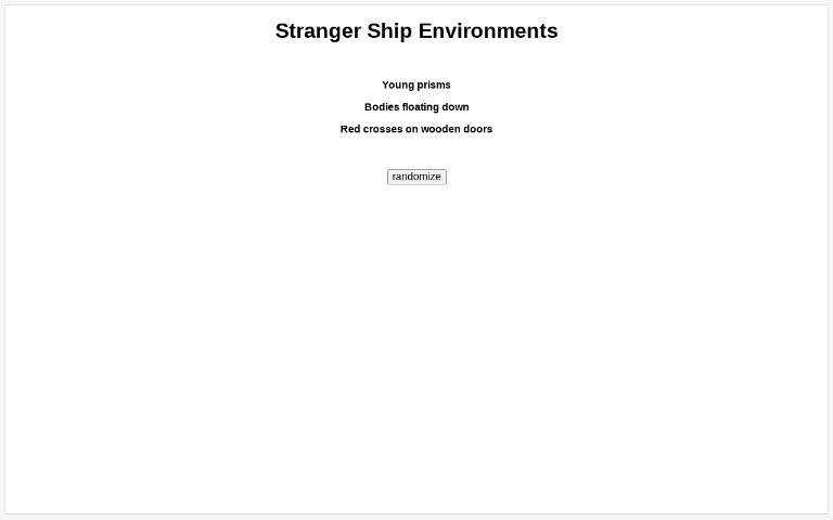 Stranger Ship Vibes ― Perchance Generator