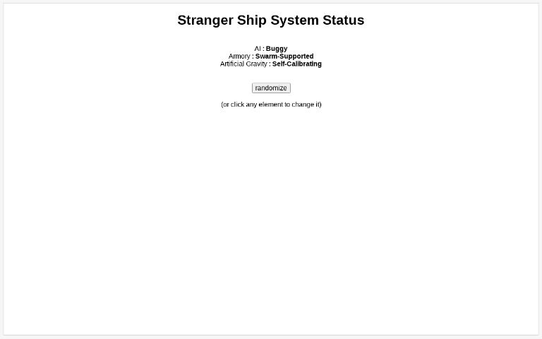 Stranger Ship System Status ― Perchance Generator