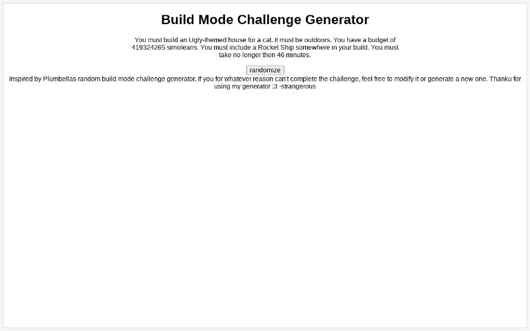 Build Mode Challenge Generator