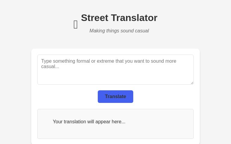 Street Translator ― Perchance Generator