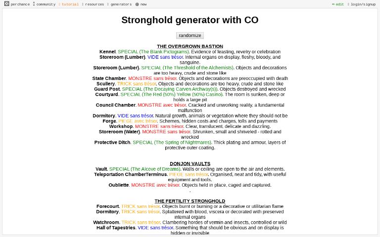 Stronghold generator with CO