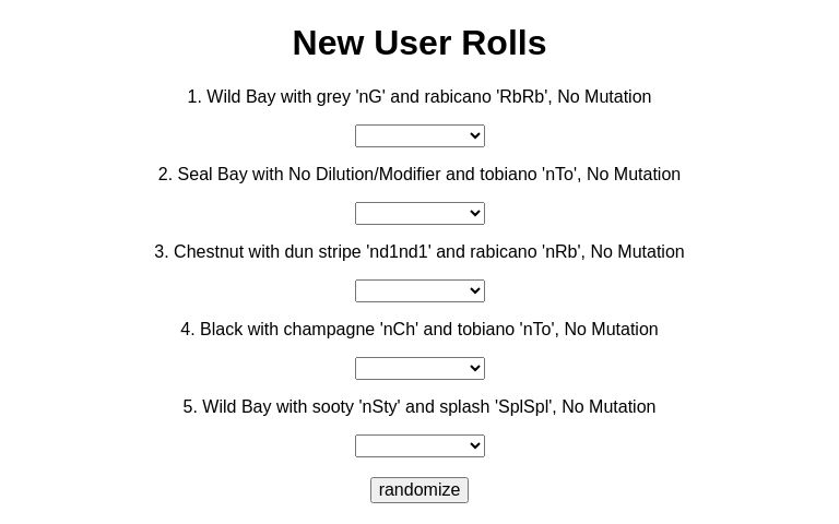 New User Rolls ― Perchance Generator