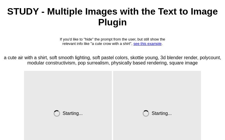 STUDY - Multiple Images with the Text to Image Plugin