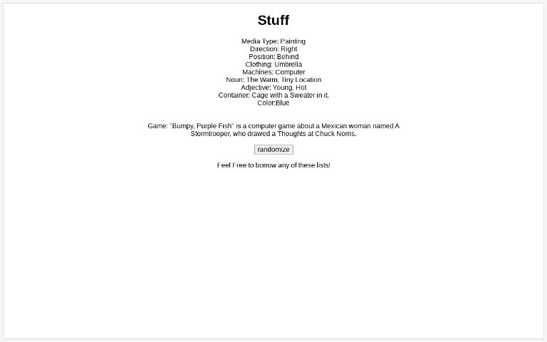 Stuff ― Perchance Generator