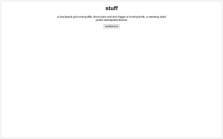 stuff ― Perchance Generator