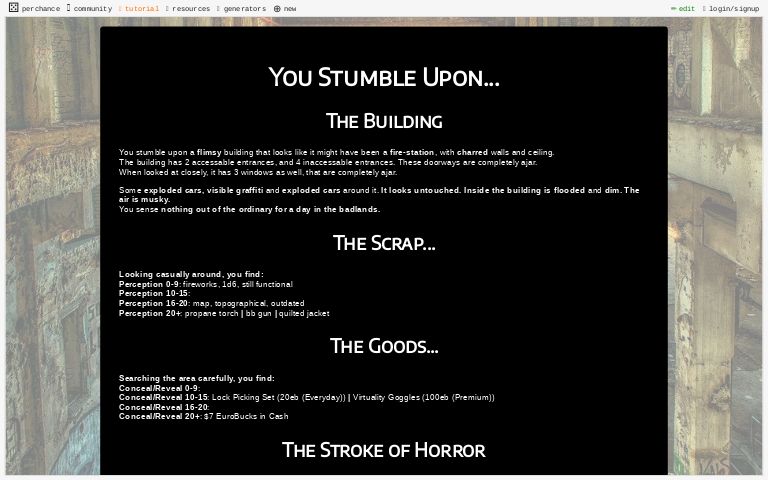 You Stumble Upon... ― Perchance Generator