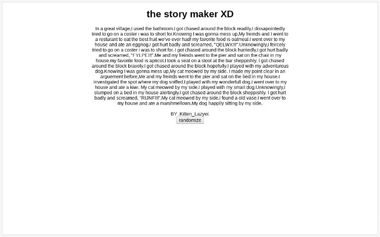 the story maker XD ― Perchance Generator