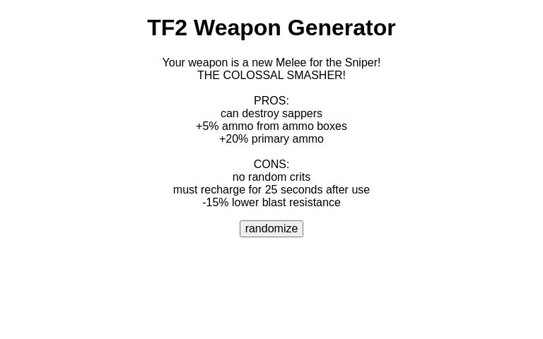 TF2 Weapon Generator