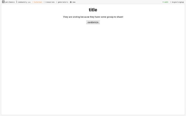 title ― Perchance Generator